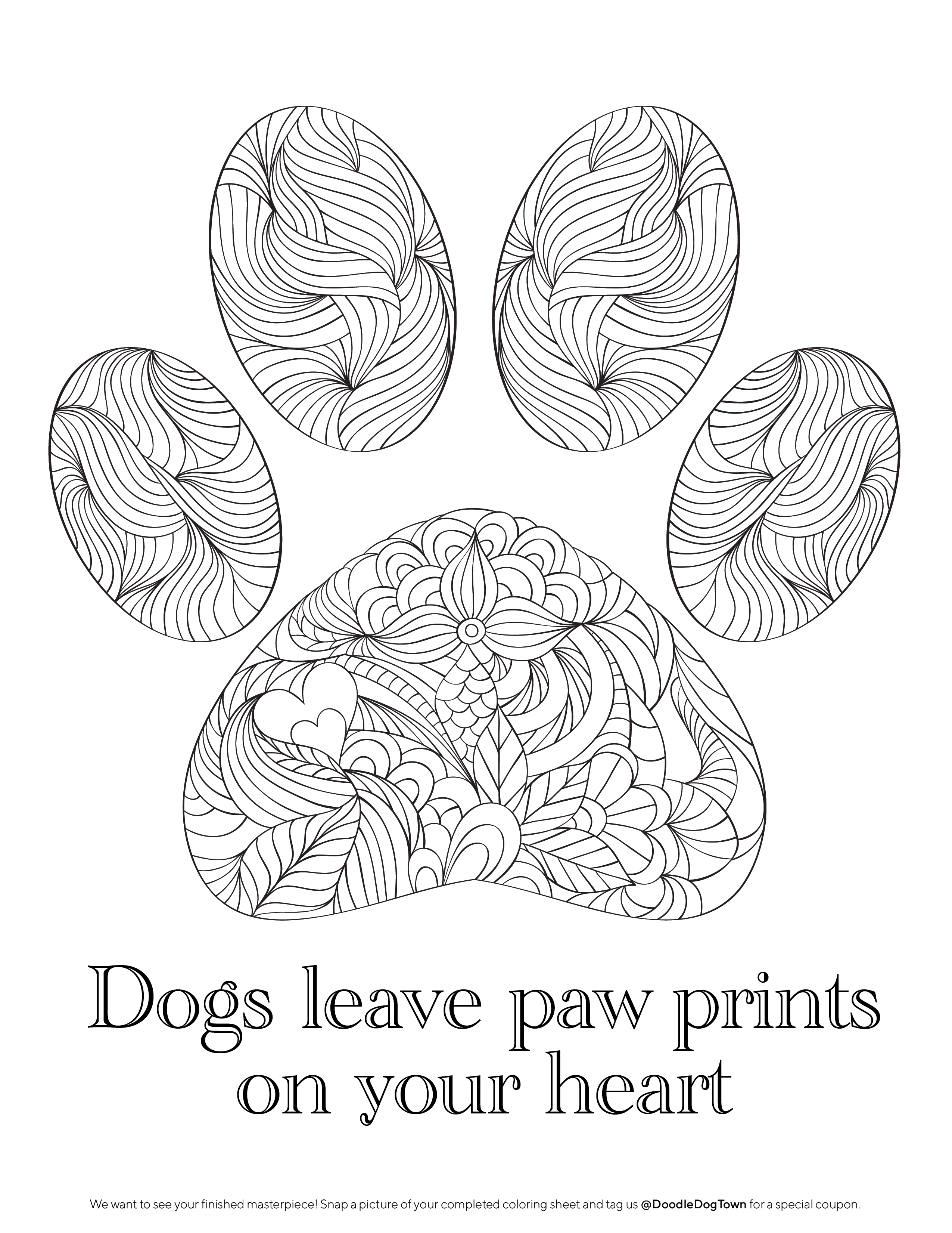 dog print coloring pages