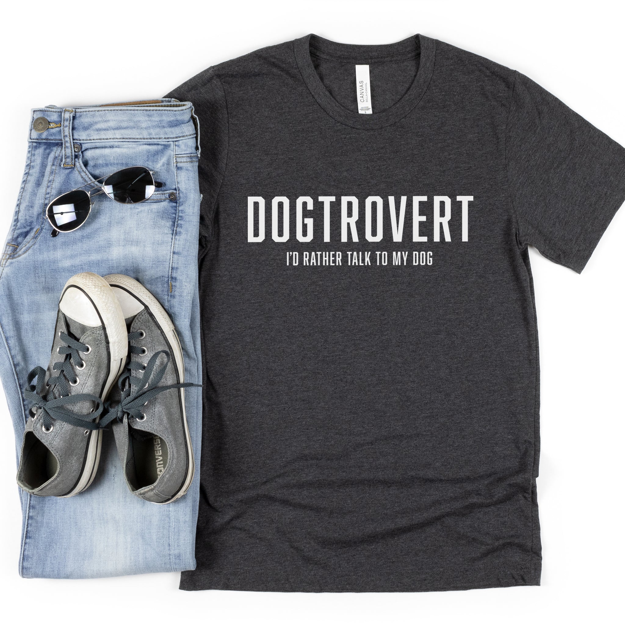 Dogtrovert T-Shirt - White Text – Doodle Dog Town
